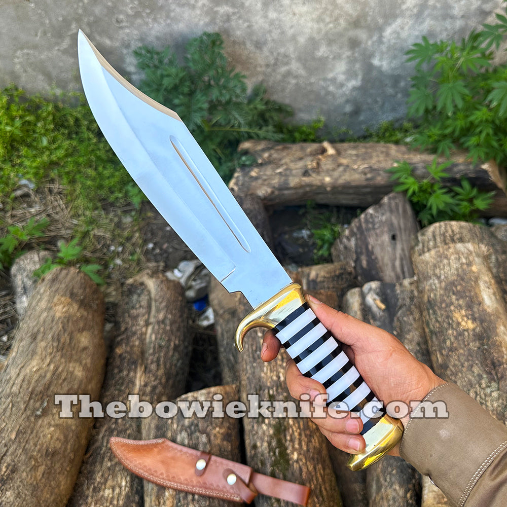 Bowie Knife Steel Blade Black And White Resin Handle Crocodile Dundee ...