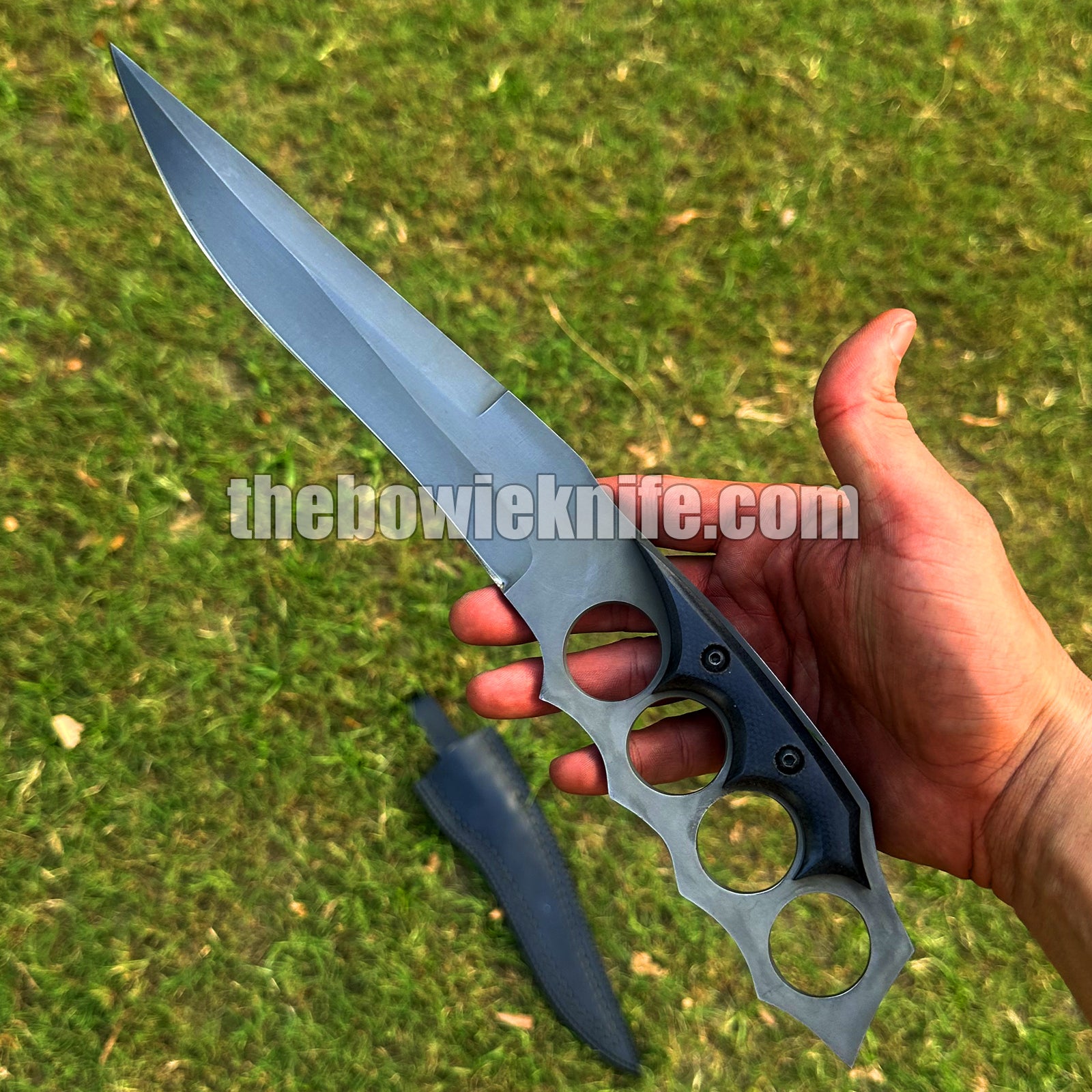 Custom Handmade Knuckle Style Hunting Knife With Leather Sheath – The ...